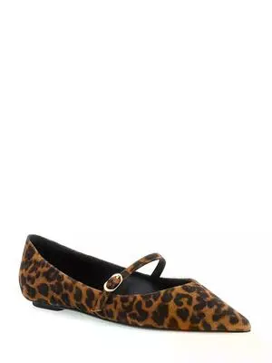 STUART WEITZMAN Emilia Leopard-print Ballet Flats