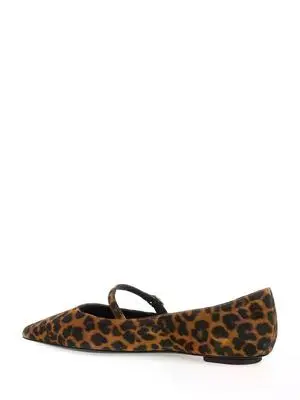 STUART WEITZMAN Emilia Leopard-print Ballet Flats