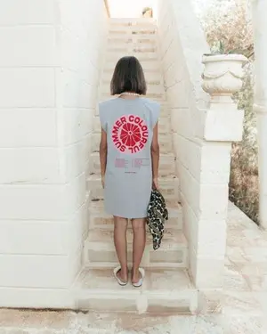 COLOURFUL REBEL Sleeveless Padded Shoulder T-shirt Dress