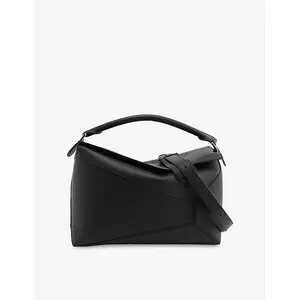 Loewe Puzzle Edge Large Leather Top-Handle Bag Black