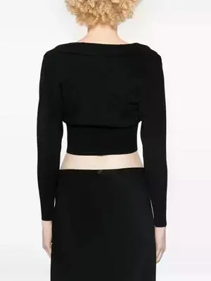 ANDREĀDAMO Ribbed Cropped Long Sleeve Top