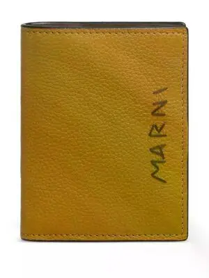 Marni Textured Leather Wallet - Orange