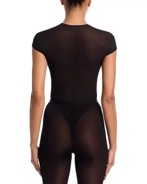 Wardrobe.NYC Sheer Bodysuit - Black
