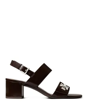 Tory Burch Turnlock Heeled Sandals - Cocoa