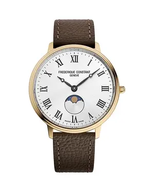 FREDERIQUE CONSTANT Classic Watch, 39mm - Silver/brown