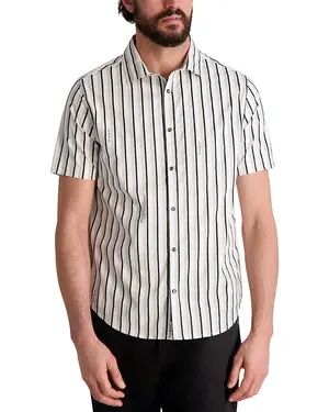 Karl Lagerfeld Paris Karl Lagerfeld Striped Paris Striped Short Sleeve Logo Shirt