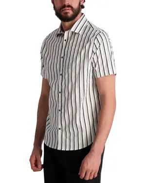 Karl Lagerfeld Paris Karl Lagerfeld Striped Paris Striped Short Sleeve Logo Shirt
