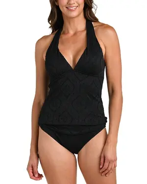 La Blanca Mantra Halter Tankini Top - Black