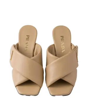 Prada Padded Nappa Leather Sandals - Brown