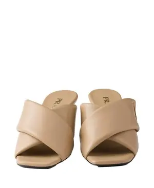 Prada Padded Nappa Leather Sandals - Brown