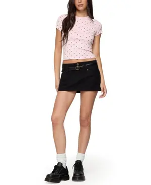 EDIKTED Mckinley Denim Mini Skirt - Black