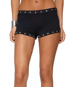 EDIKTED Neriah Grommet Micro Shorts Black