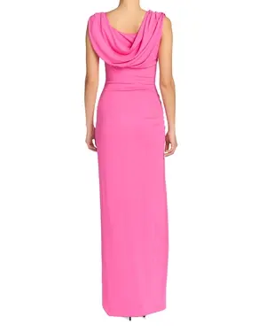 Versace Draped High Slit Gown