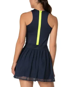 Lucky In Love Pleated Next Level Dress - Navy