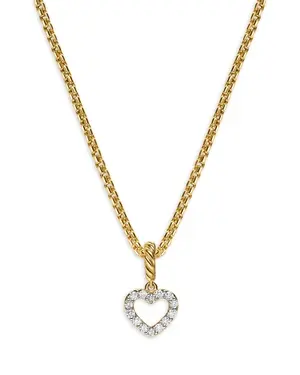 David Yurman Micro Pave Open Heart Amulet