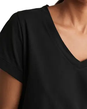 REISS Luna V-neck Tee - Black
