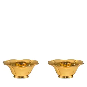 Aerin Olivia Taper Candleholders, Set Of 2 - Brass