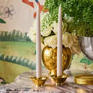 Aerin Olivia Taper Candleholders, Set Of 2 - Brass