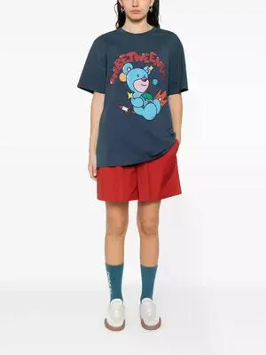 INBETWEENERS Graphic-print Cotton T-shirt - Blue