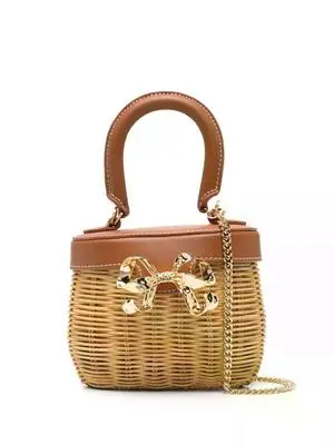 SELF-PORTRAIT Rattan Basket Tote Bag