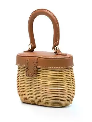 SELF-PORTRAIT Rattan Basket Tote Bag