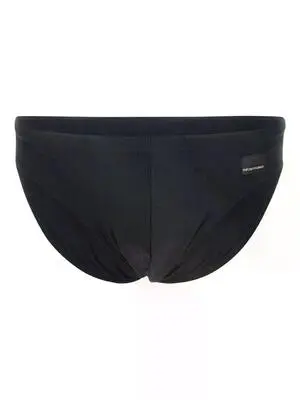 Emporio Armani Fine-ribbed Swim Briefs - Black