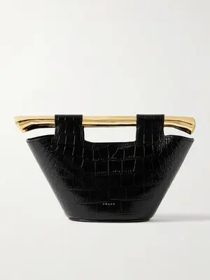 AMANU Madagascar Mini Croc-effect Leather Tote