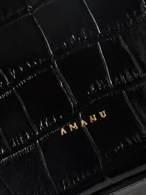 AMANU Madagascar Mini Croc-effect Leather Tote