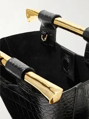 AMANU Madagascar Mini Croc-effect Leather Tote