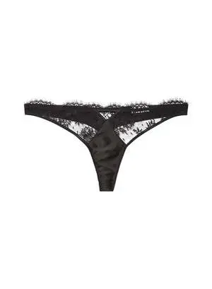 Fleur Du Mal Frankie Lace Thong - Black