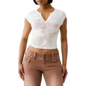 True Religion Rhinestone Rib Top