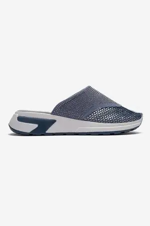 PROLOGUE SHOES Glea Mesh Rhinestone Mules - Blue