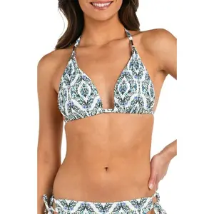 La Blanca Printed Halter Bikini Top - Blue