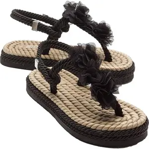 PROLOGUE SHOES Lace-Up Thong Sandals