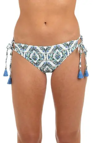 La Blanca Deja Adjustable Loop Hipster Bikini Bottoms - Blue