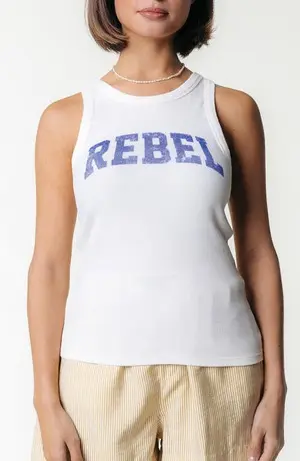 COLOURFUL REBEL Rebel Rib Tanktop - Off White
