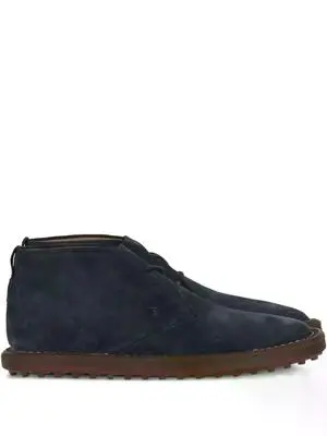 TOD'S Suede Lace-up Boots - Blue