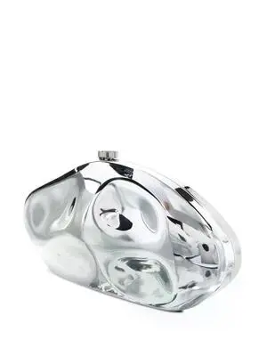 Cult Gaia Caldera Sculpted Clutch - Silver