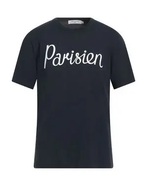 Maison Kitsuné Man T-shirt Black Size S Cotton Blue