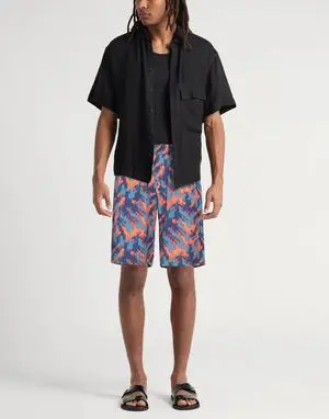 ROBERTO COLLINA Viscose Bermuda Shorts With Abstract Print - Blue