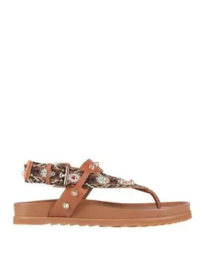 Ash Textile Fiber Thong Sandals - Camel