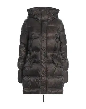 DEKKER Padded Camouflage Print Coat - Black