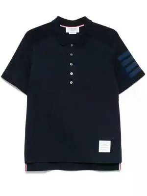Thom Browne 4-bar Stripe Cotton Polo Shirt - Blue
