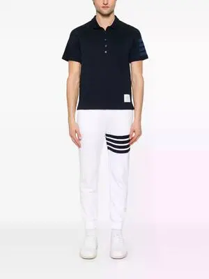 Thom Browne 4-bar Stripe Cotton Polo Shirt - Blue