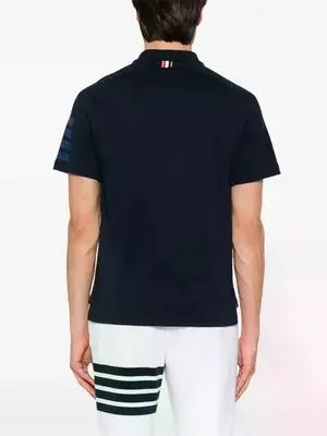 Thom Browne 4-bar Stripe Cotton Polo Shirt - Blue