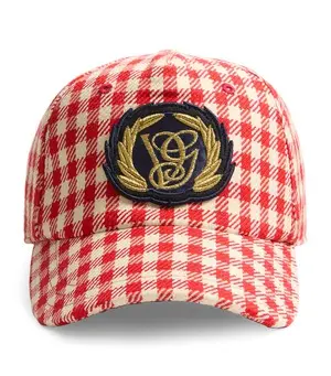 Valentino Garavani Virgin Wool-blend Houndstooth Baseball Cap - Red