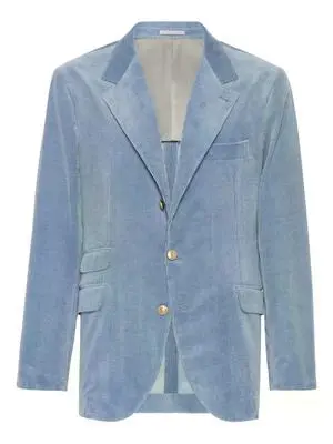 Brunello Cucinelli Corduroy Single-breasted Blazer - Blue