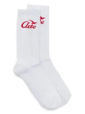 ARTE ANTWERP Intarsia-knit Logo Socks - White