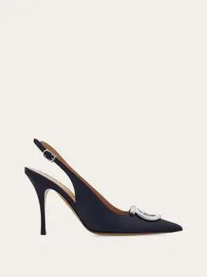FERRAGAMO Maxi Gancini Slingback Pump - Blue