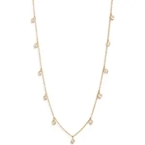 CHILD OF WILD Valentina 24k Vermeil & Cubic Zirconia Heart Station Necklace - Gold